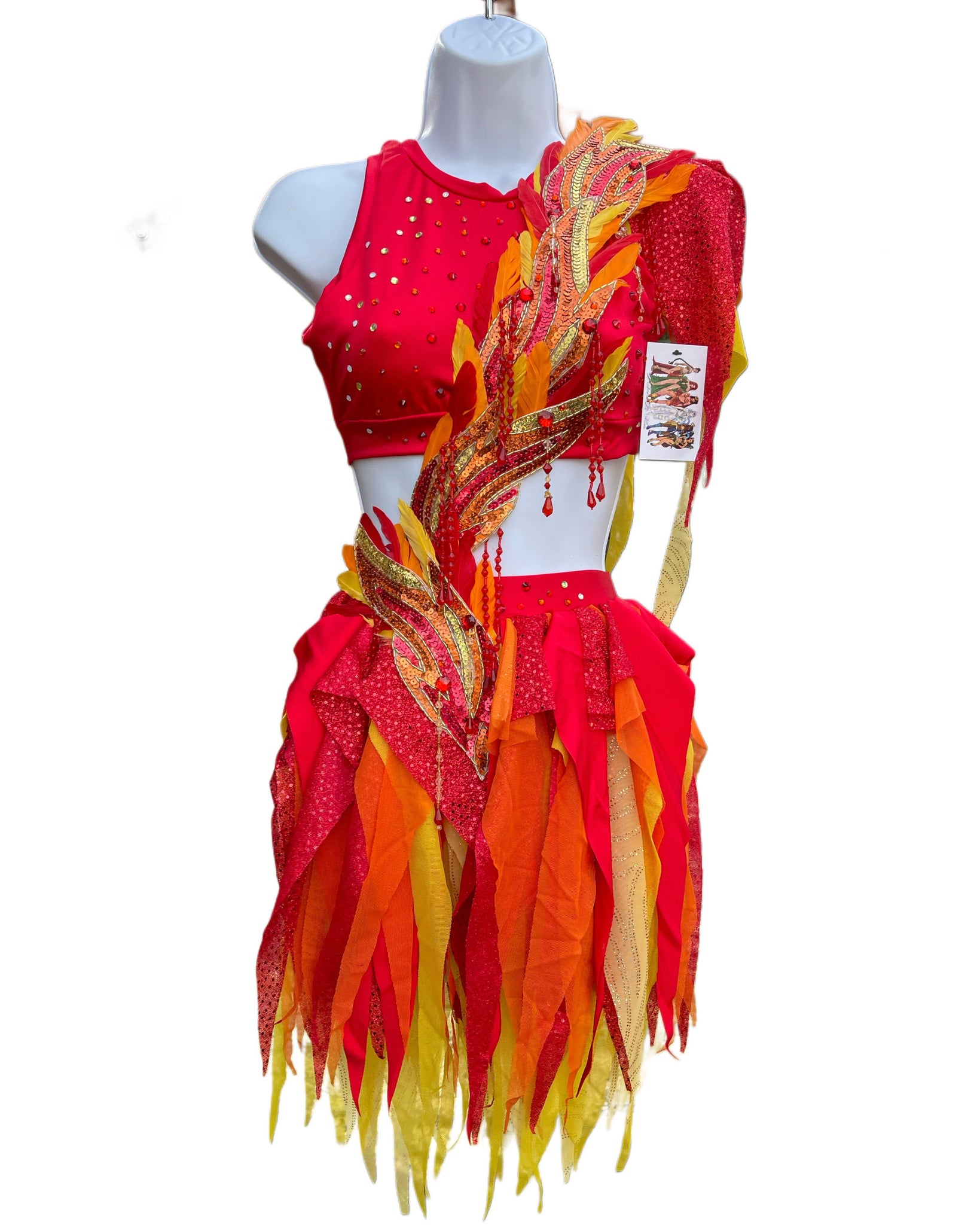 Girl On Fire Phoenix Monokini Fairy Dance Costume Rave Bra Halloween ...