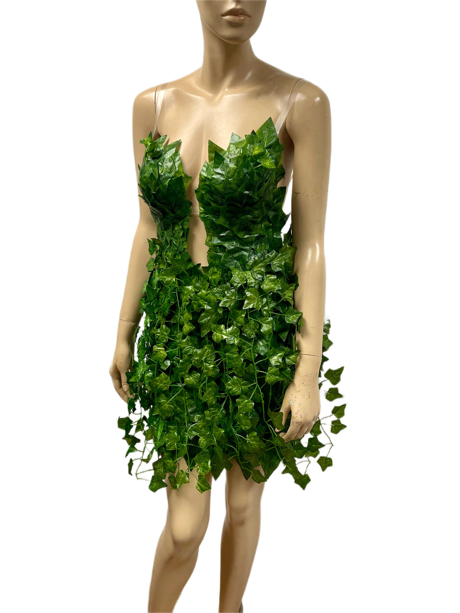 Mother Nature Poison Ivy Mini Backless Plunge Dress Costume Rave Cospl ...