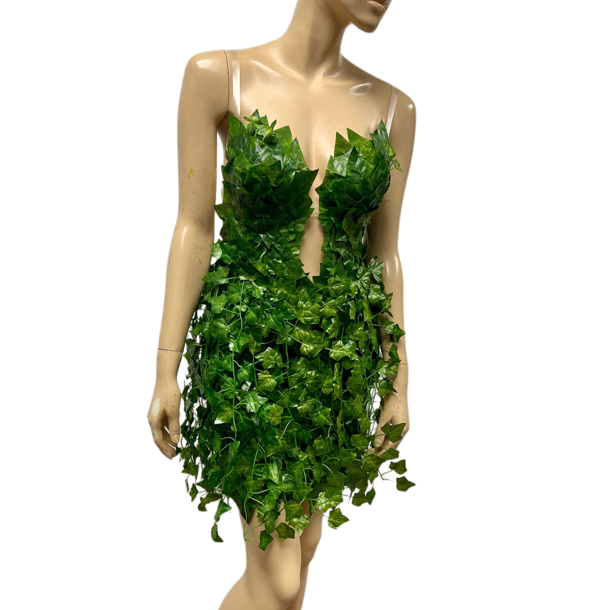 Mother Nature Poison Ivy Mini Backless Plunge Dress Costume Rave Cospl ...