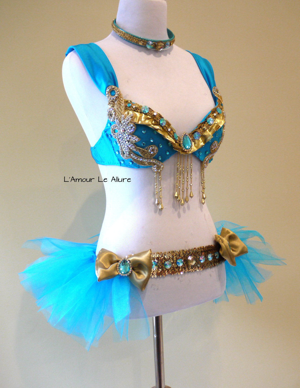 Princess Jasmine Inspired Cosplay Dance Costume Rave Bra Halloween Com ...